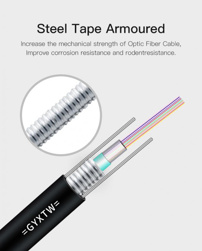 GYTXW 2 4 6 Core Single Mode G652D Fiber Optical Cable