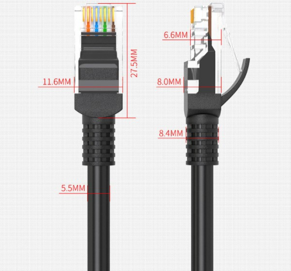 RJ45 Plug UTP Cat5e Network Cable Cross Over Lan Extension Straight ...