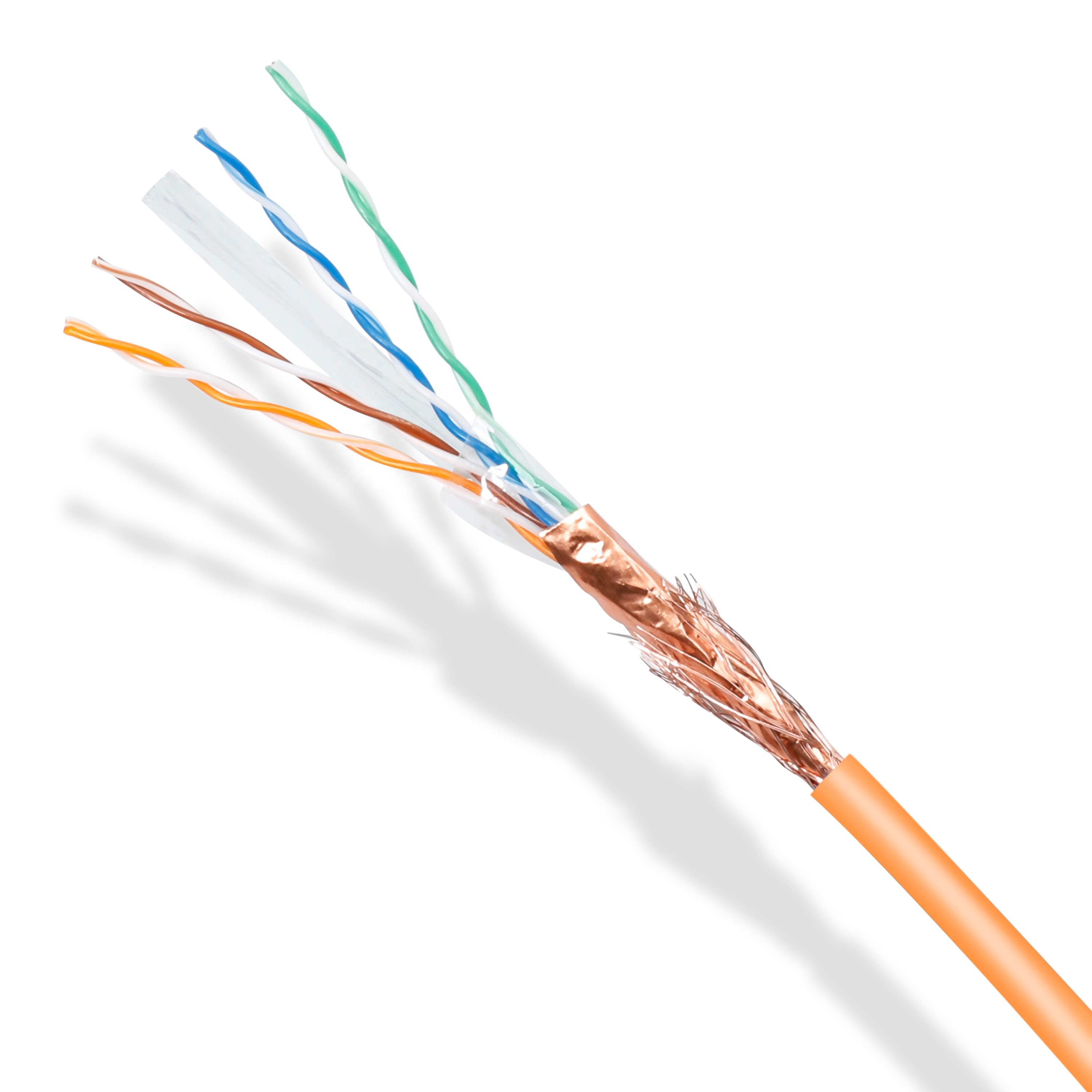Orange Cat6 Lan Cable 4 Pair Bare Copper Or CCA 1000ft Pull Box