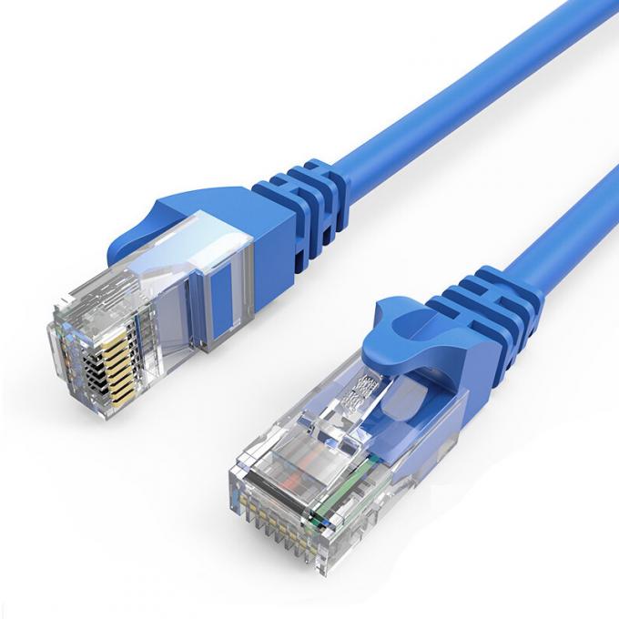 Customized Color Indoor RJ45 Connector Cat6 Patch Cord PVC Jacket Copper